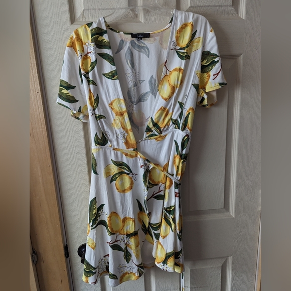Lulu's | Dresses | Lulus Lemon Wrap Dress | Poshmark